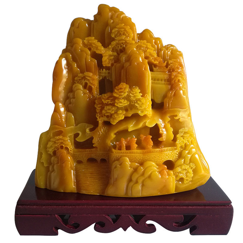 Ornement de paysage en pierre Shoushan - Jade Art & Good Marriage