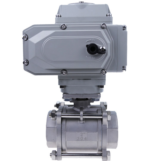 Q911F-16P电动丝扣球阀 电动不锈钢三片式内螺纹球阀 DN15-DN100