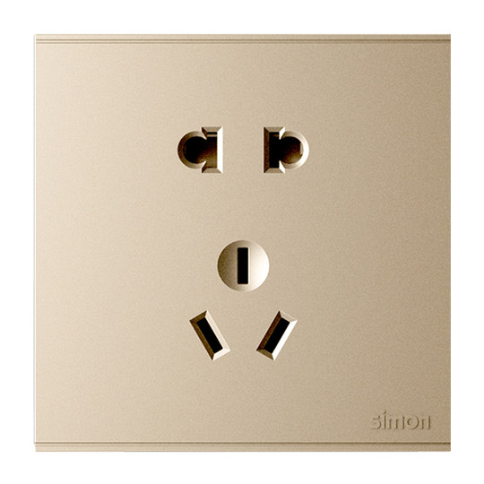 Simon switch socket e6 series champagne gold dual computer network socket
