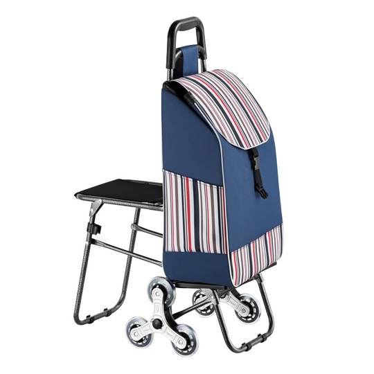 Stair Climbing Trolley with Stool Seat - Folding Portable Elderly ...