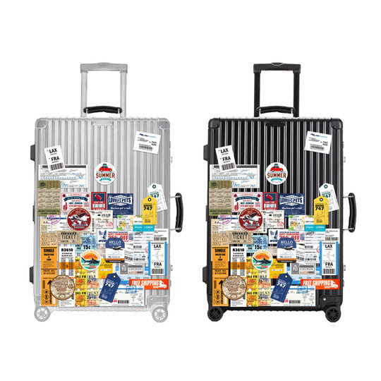 Stiker bagasi pesawat label barcode tahan air untuk koper