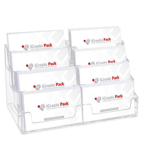 Puya Transparent Business Card Holder Boxes - Multi-Layer Desktop ...