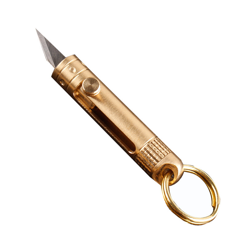 Unpack Express Mini Brass Pocket Knife - Portable Automatic Spring ...