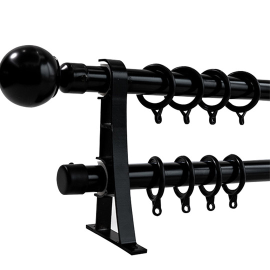 Customizable Black Iron and Aluminum Alloy Roman Curtain Rod with ...