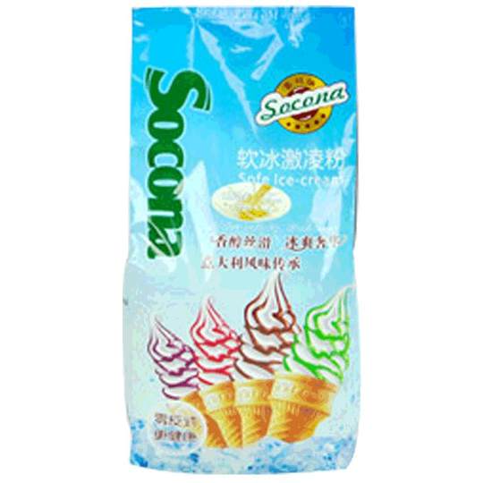 SOCONA冰淇淋粉商用软冰激凌机专用原料1kg 奶茶店甜筒雪糕粉批发