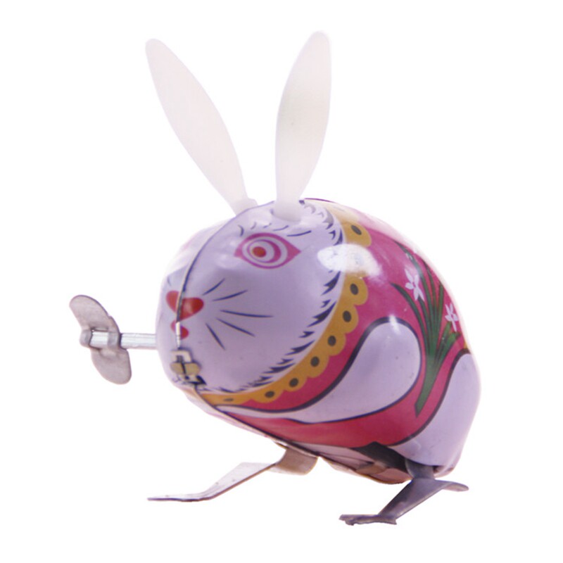 Classic Wind-Up Tin Rabbit - Nostalgic Childhood Toy