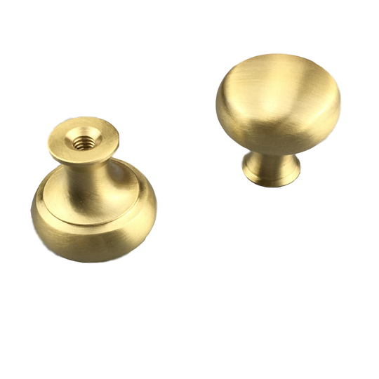 Brass Door Handle - Single Hole Round Cabinet Pull