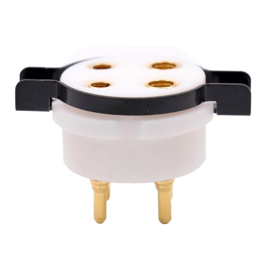 Teflon 4-Pin Electronic Tube Holder Beryllium Copper Gold-Plated Four ...
