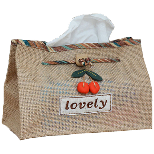 Buyan Cotton Linen Tissue Box - Nordic Style Handmade Tissue Cover