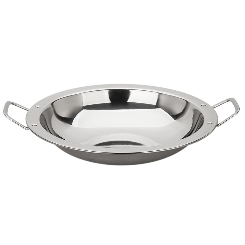 Extra-Thick Stainless Steel Wide-Sided Pot | Double-Eared Shallow Hot ...