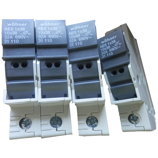 Wohner 31110 AES1 Fuse Holder 10x38mm 690V 32A