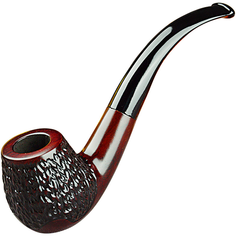 Elegant Men's Handmade Ebony Briar Wood Tobacco Pipe - Old-Fashioned ...