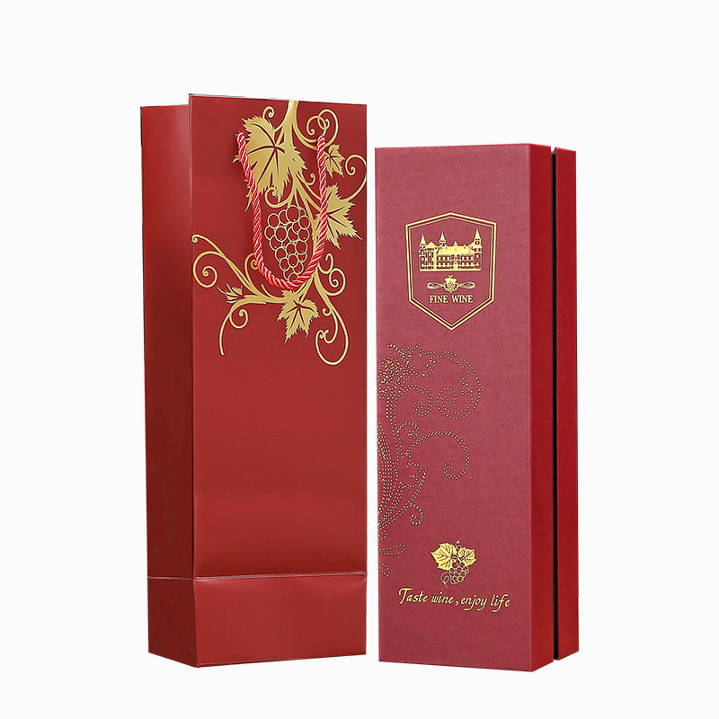 Red Wine Gift Box - 1 Bottle Cardboard Wine Packaging