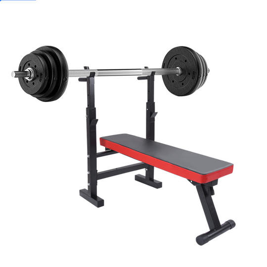 Weight Bench Squat Rack Home Barbell Set Foldable Bench Press Fitness ...