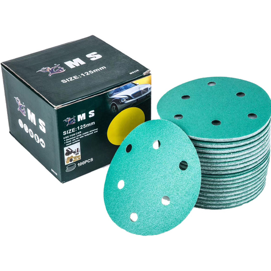 Warrior 5 Inch 6-Hole Polishing Pad - Green Velvet Abrasive Disc for Marble
