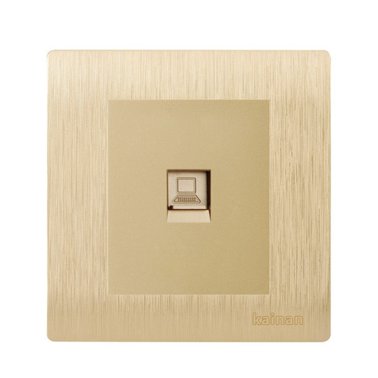 Type 86 Wall Champagne Gold Network Cable Socket Panel - Home Broadband ...