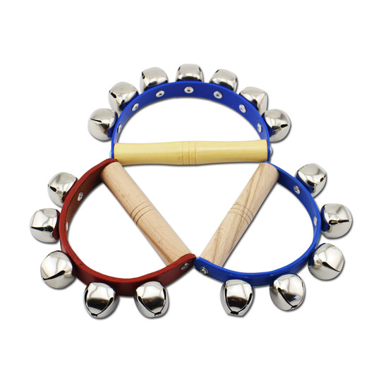 New Orff Percussion Instrument 5-Bell Leather Rattle Horseshoe Bell ...