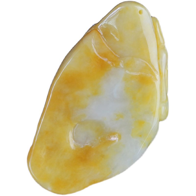 Yellow Jade Pendant - Myanmar Old Pit Grade A - Authentic Jade Flower ...
