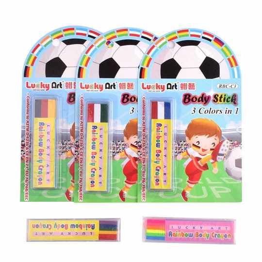 Lucky Art Waterproof Body Paint Pen Rainbow Strip Crayon