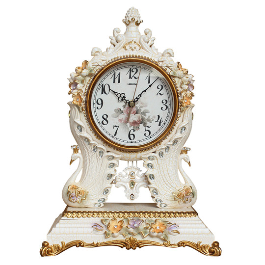 European-style Peacock Clock Living Room Luxury Silent Desktop Old ...