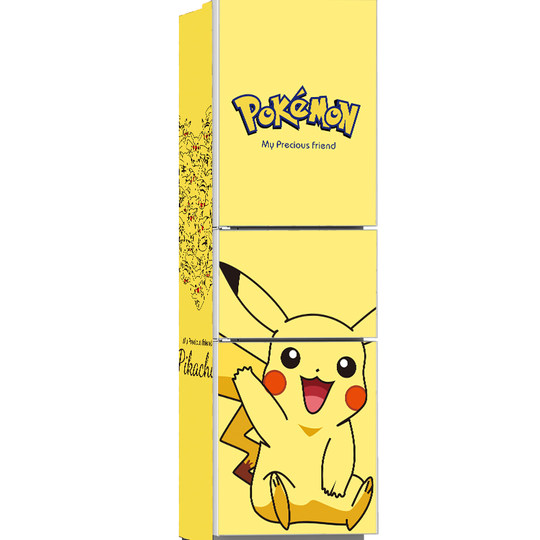 Pikachu Cartoon Refrigerator Sticker - Creative Opaque Self-Adhesive Decor