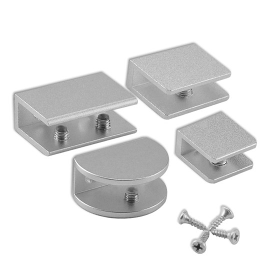 Space Aluminum Glass Clip Black Fixed Clip Bracket for Glass Partition ...