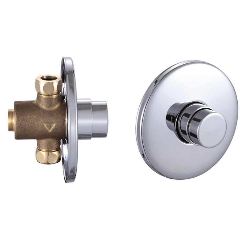 Copper Chrome-Plated Concealed Urinal Flush Valve | Push-Button Toilet ...