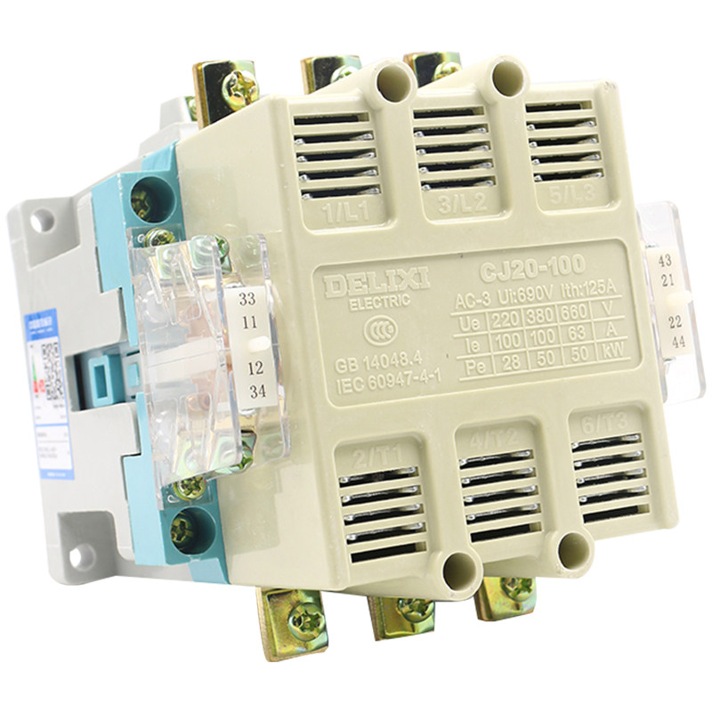 Delixi 100a 접촉기 cj20-63a 250a 부하 및 400a 모터 보호 장치가 있는 3상 스타터