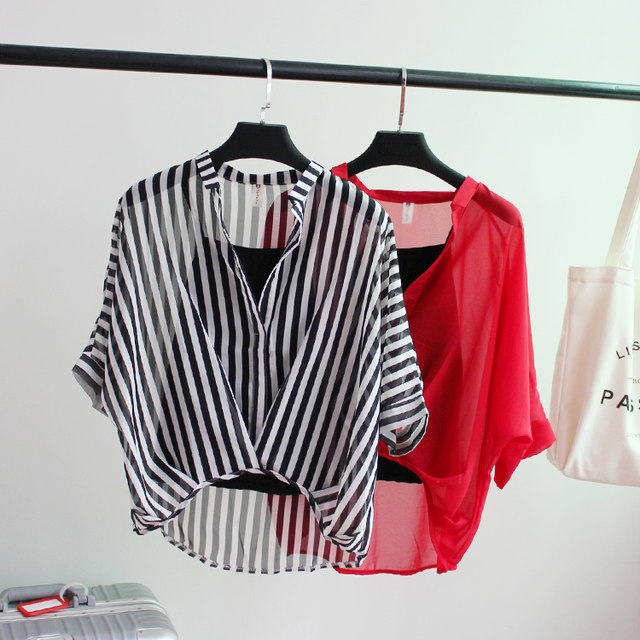 Age 2024 Summer Korean version of the loose and thin bat sleeve ...