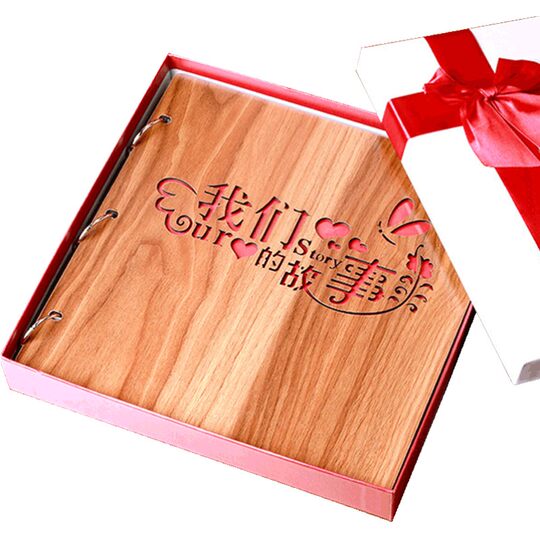 Wooden DIY Album - Handmade Couple Paste Type Big Book