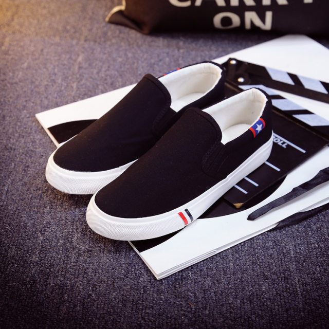 Spring and autumn breathable extra -large shoe canvas shoes, one pedal ...