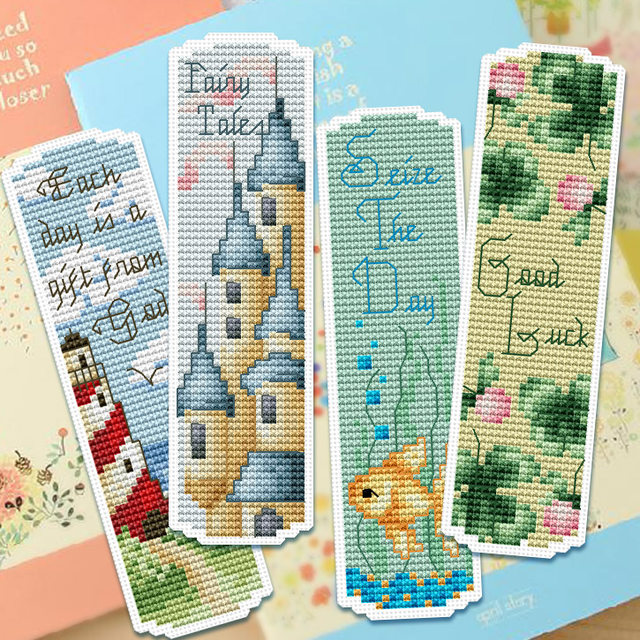 DMC Cross Embroidery Bookmark Scenery Cao Cao Castle Lighthouse ...