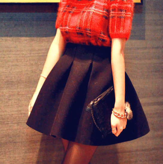 Space cotton puff skirt skirt autumn and winter new high -waisted A ...