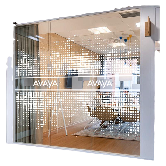 Company office partition decorative glass sticker UV white simple ...