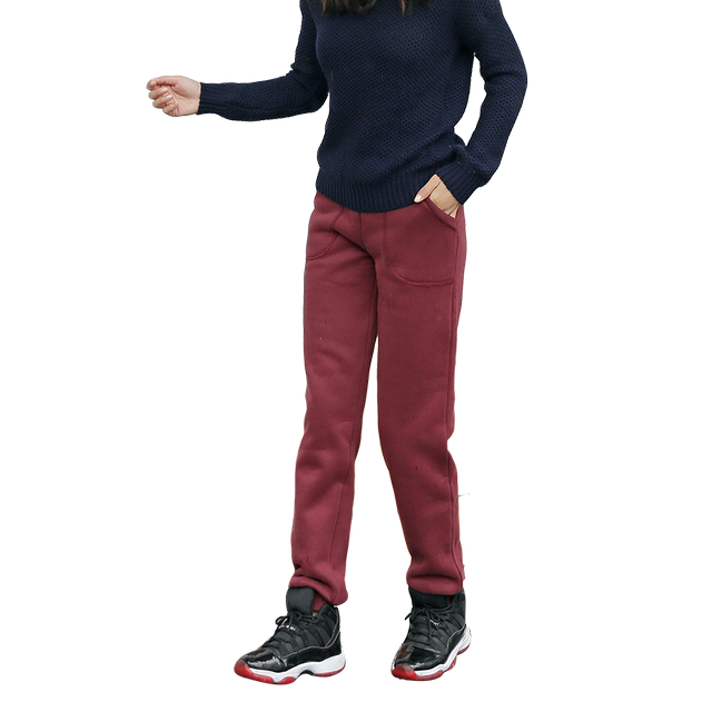 Huanbai autumn and winter double-layer sweatpants women's velvet ...