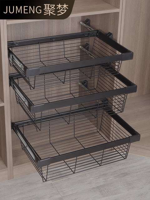 Wardrobe Pull-Out Drawer-Type Telescopic Trouser Rack with Built-In ...