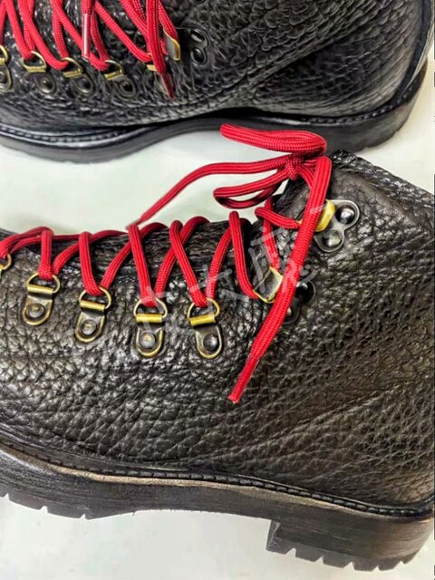 Heavy bison leather mountain light outdoor hiking boots Goodyear ...