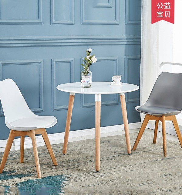 Dining table simple modern Nordic style solid wood home leisure table ...