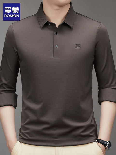 Romon/Luomeng with wool without trace long -sleeved POLO shirt T -shirt ...