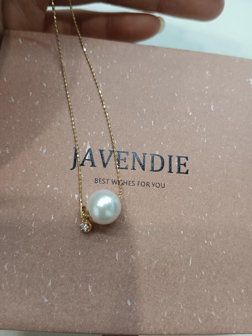 雅梵蒂天然海水akoya珍珠项链天女锁骨链18k金钻石路路通吊坠单颗-Taobao