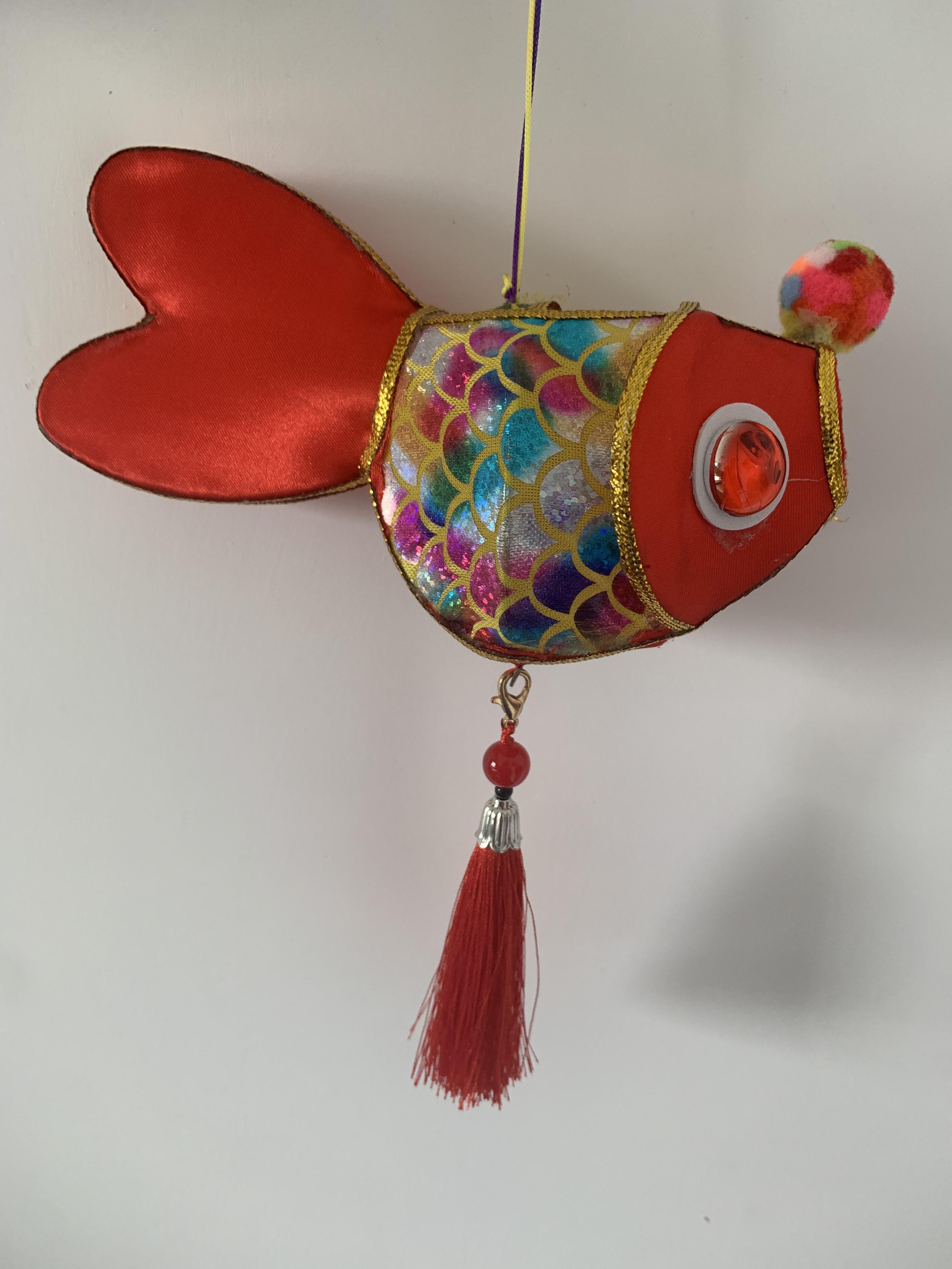 中秋节手工成品迷你金鱼灯笼儿童手提diy发光非遗花灯装饰小挂饰-Taobao