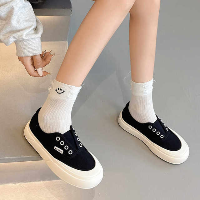 Canvas shoes female 2025 new summer thin, breathable, pierced lazy soft ...
