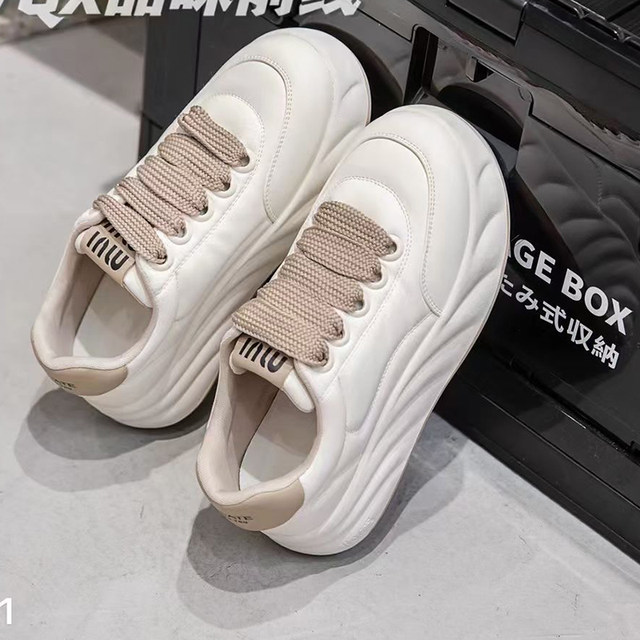 White shoes for women 2024 spring new style small genuine leather ...