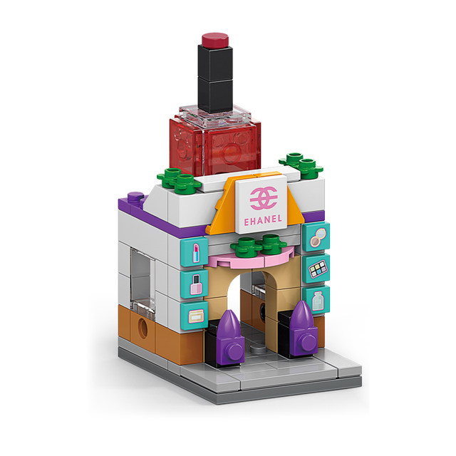 Variety of street view building blocks small particles urban building ...