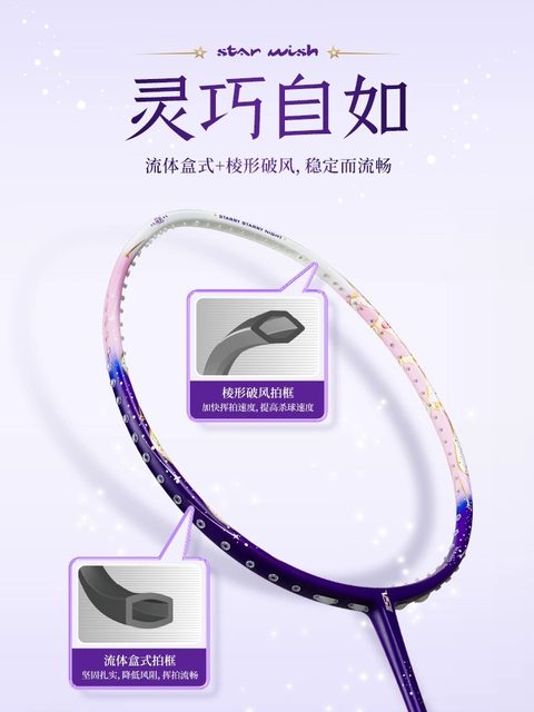 Weichen Star Wish Badminton Racket All Carbon Professional Competition ...