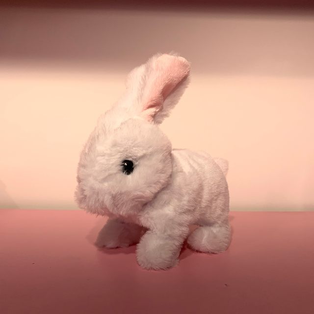 Lejier electric little white rabbit plush toys can talk and walk called ...