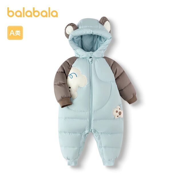 Balabala baby down jacket jumpsuit boy crawling clothes baby outing clothes 2024 children's ...