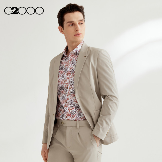 G2000 men's 2024 shopping mall same high-end elastic seersucker casual suit