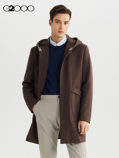 G2000 men's clothing, same warm and comfortable hooded mid-length ...