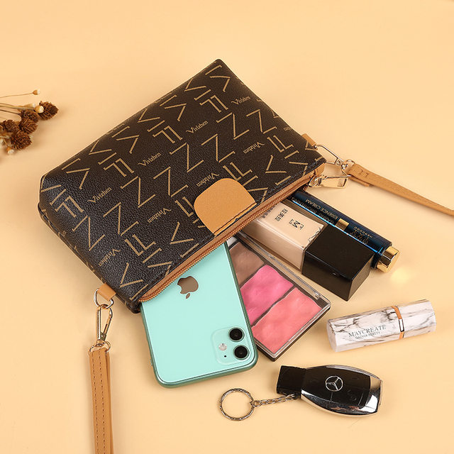 Women's bag 2023 new contrast color digital printed single zipper ...